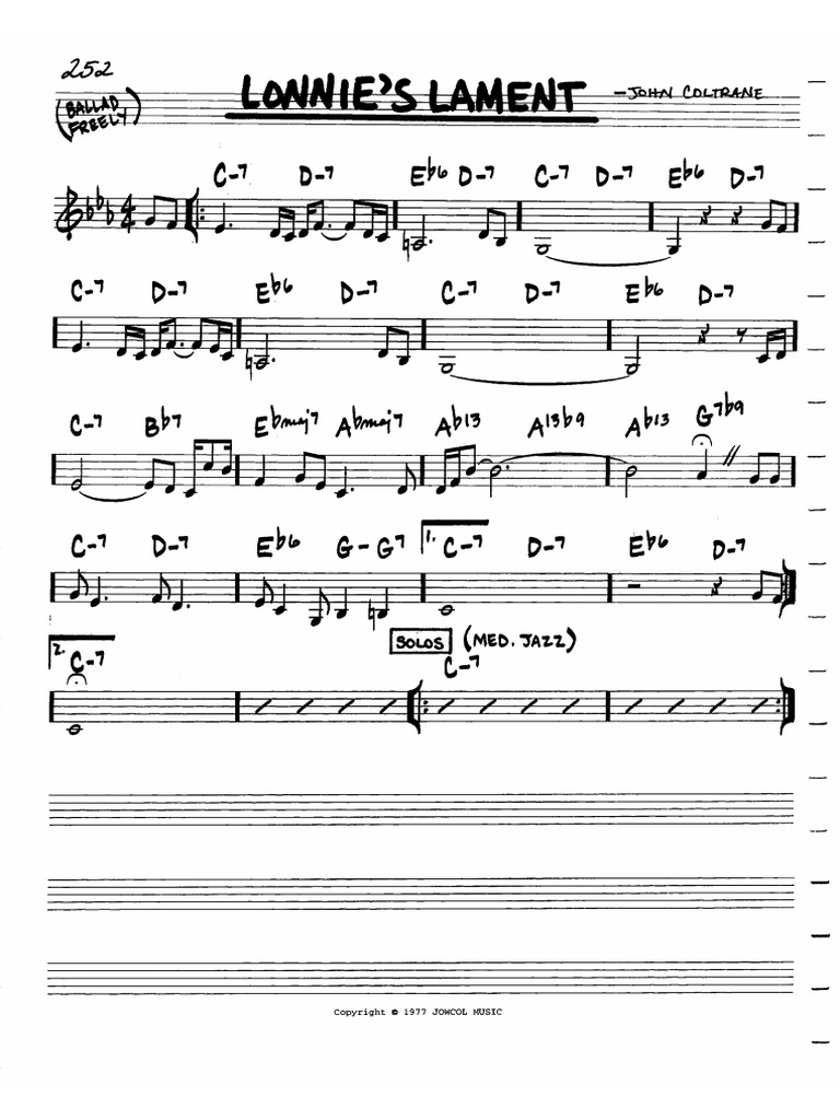 Lonnie's Lament 6th | PDF