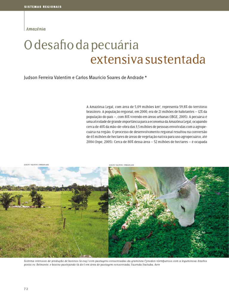 Pecuária Sustentável na Amazônia Legal | PDF | Floresta Amazônica ...