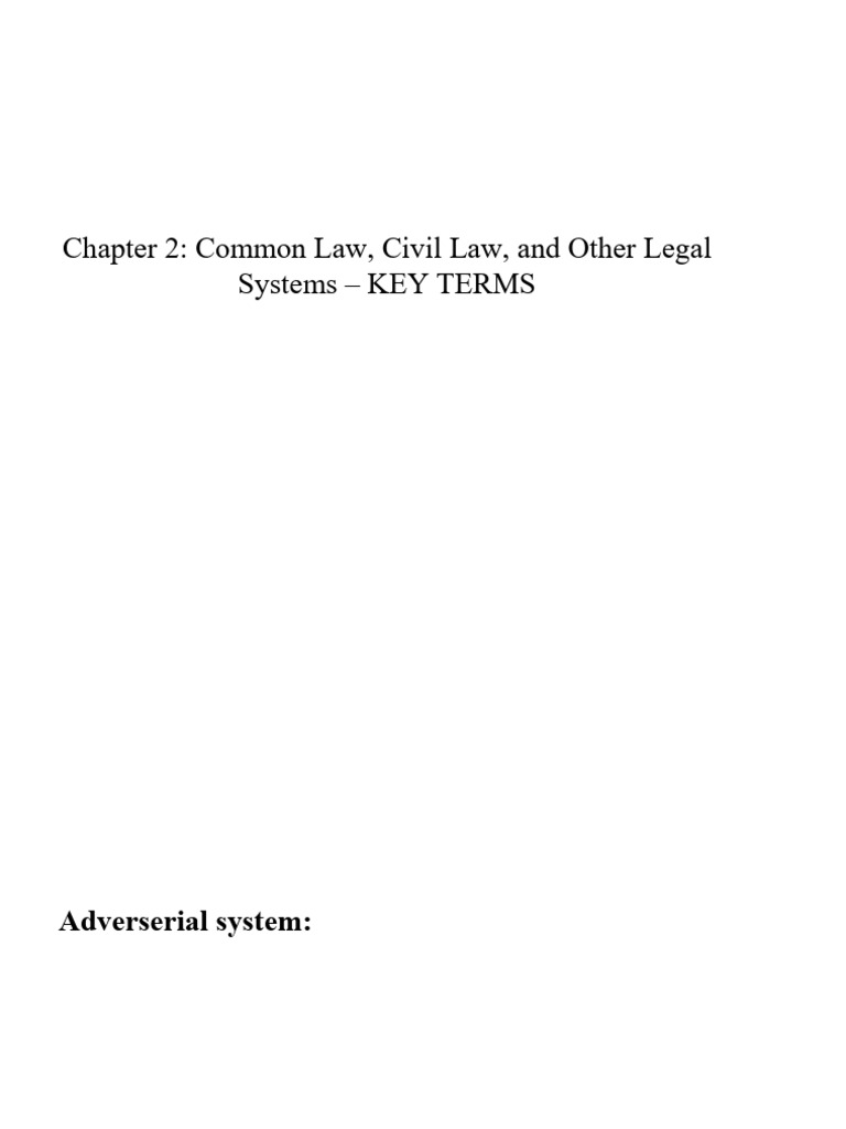 Introduction To Law - CH 2 Flashcards | PDF | Common Law | Precedent
