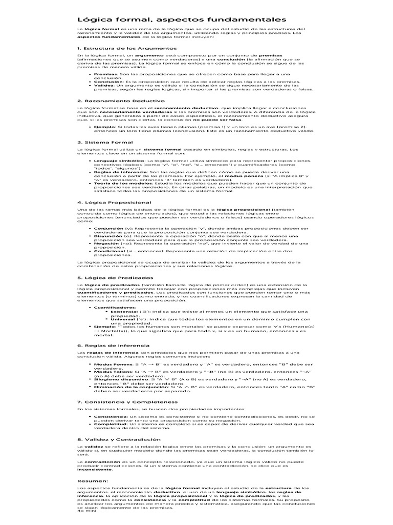 Lógica Formal, Aspectos Fundamentales | PDF | Proposición | Lógica