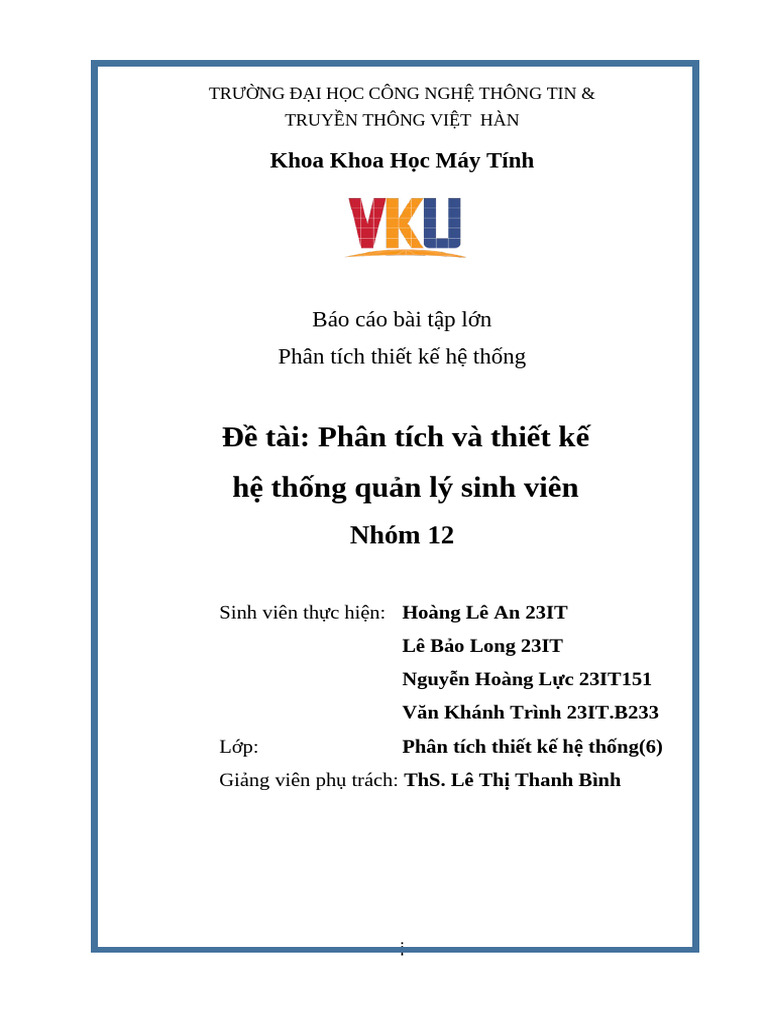 Bài tập lớn-PTTKHT | PDF