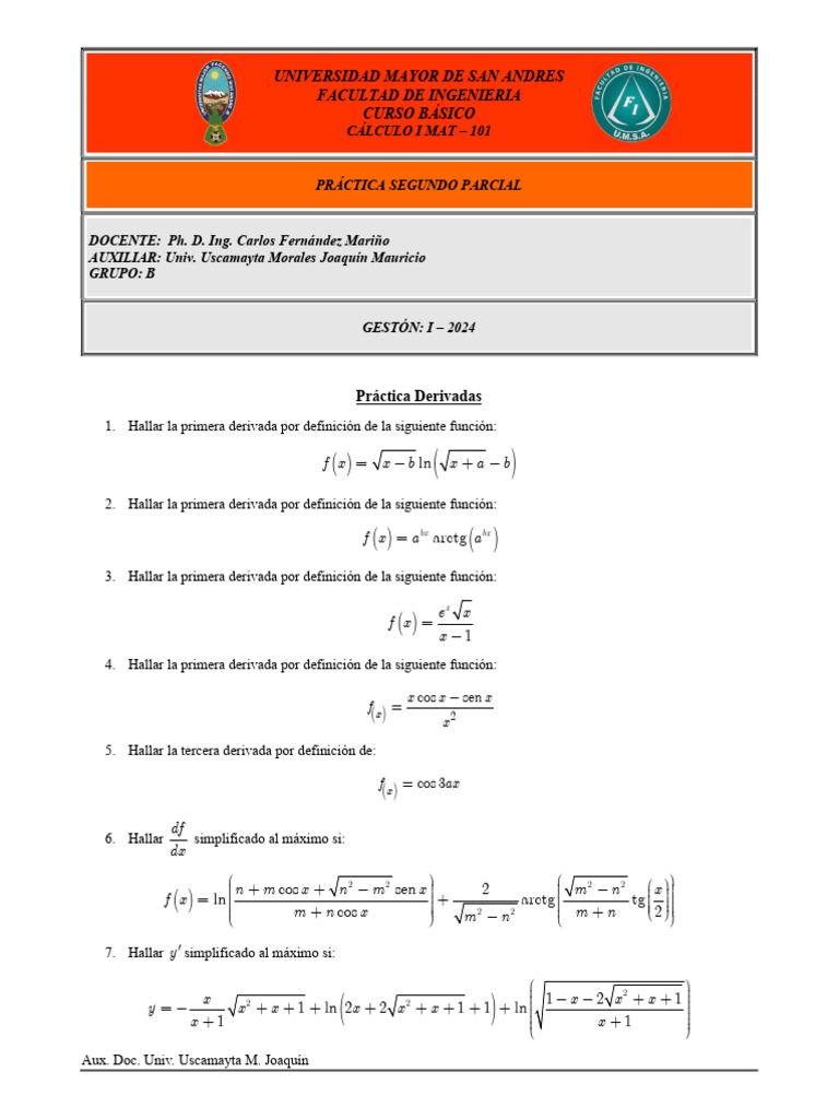 Gu-A 2do Parcial MAT 101 | PDF | Triángulo | Tangente