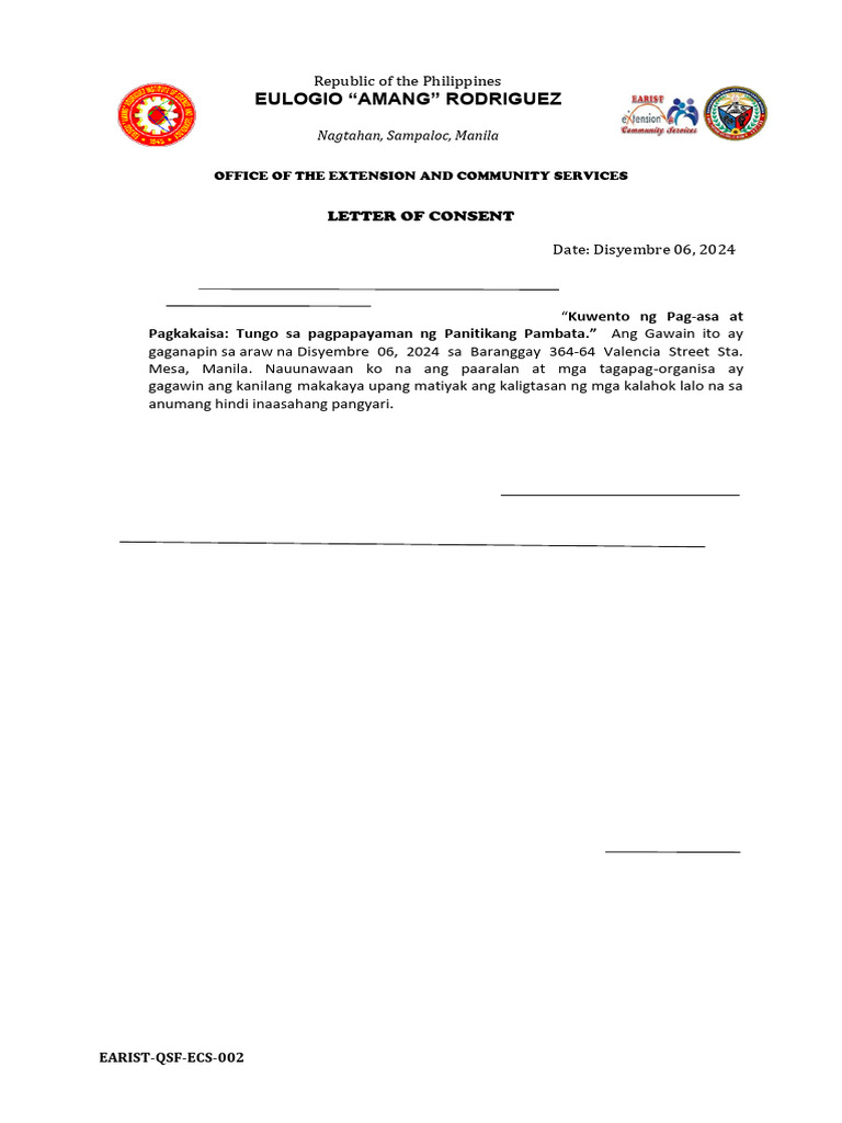 Parent Consent KADIPAN | PDF