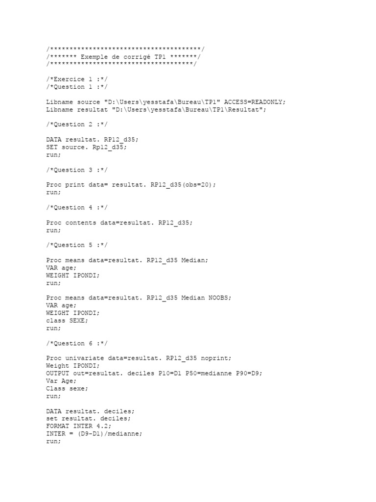 Exemple Correction TP1 | PDF