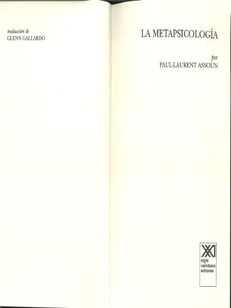 Assoun - La Metapsicología | PDF