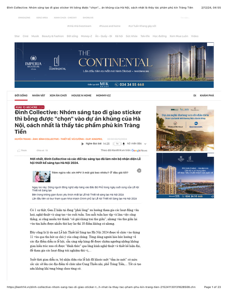 Ình Collective: Nhóm Sáng T O I Giao Sticker Thì B NG C "CH N" Vào D Án KH NGC Ahà N I, Oách NH ...