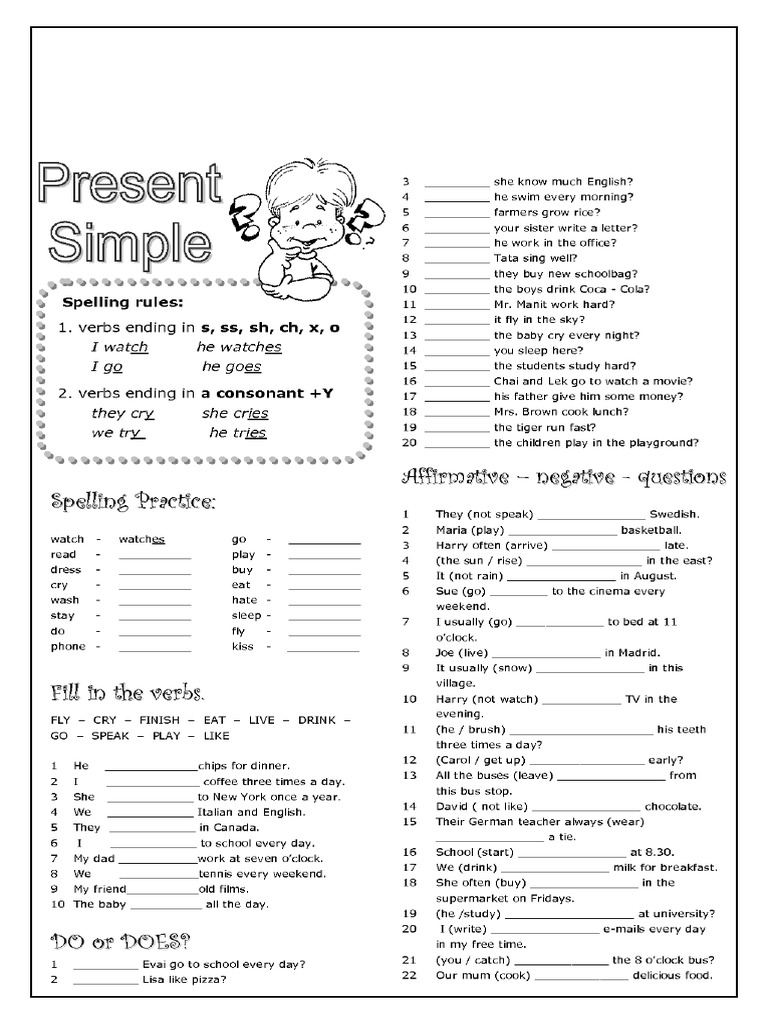 Present Simple Verb Workshop Activities | PDF | Syntax | Linguistics