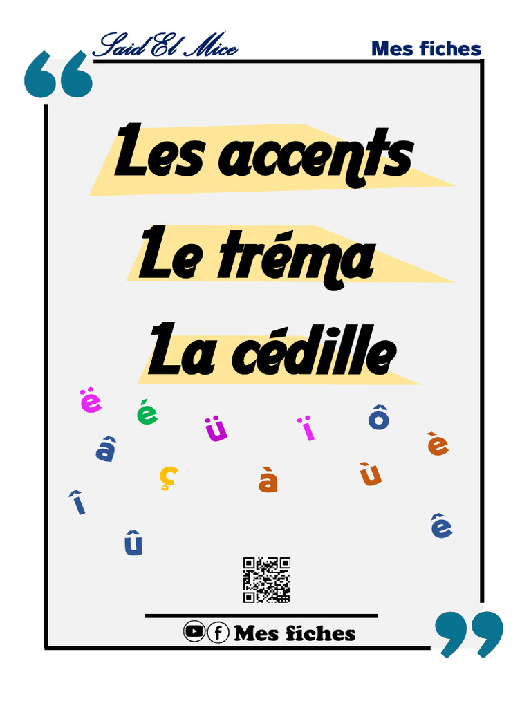 Les Accents, Le Tréma Et La Cédille | PDF | Graphèmes | Linguistique