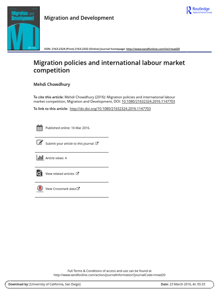 Migration Policies and International Labour Market Competition | PDF ...