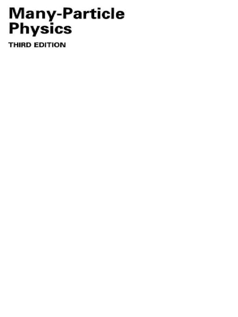 (Physics of Solids and Liquids) Gerald D. Mahan-Many-particle Physics-Springer (2000) | PDF