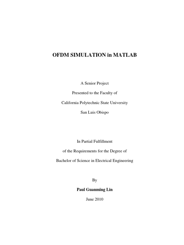 Ofdm Simulation in Matlab | PDF | Orthogonal Frequency Division Multiplexing | Modulation