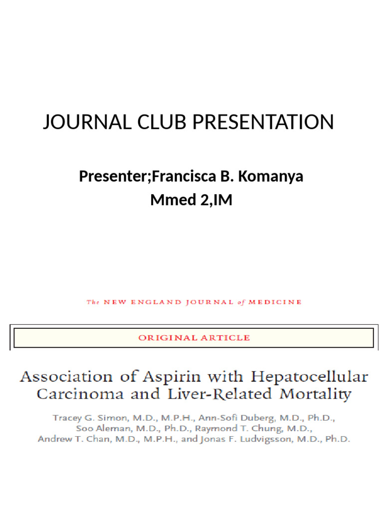 Journal Association of Asprin With HCC | PDF | Hepatitis | Hepatitis B
