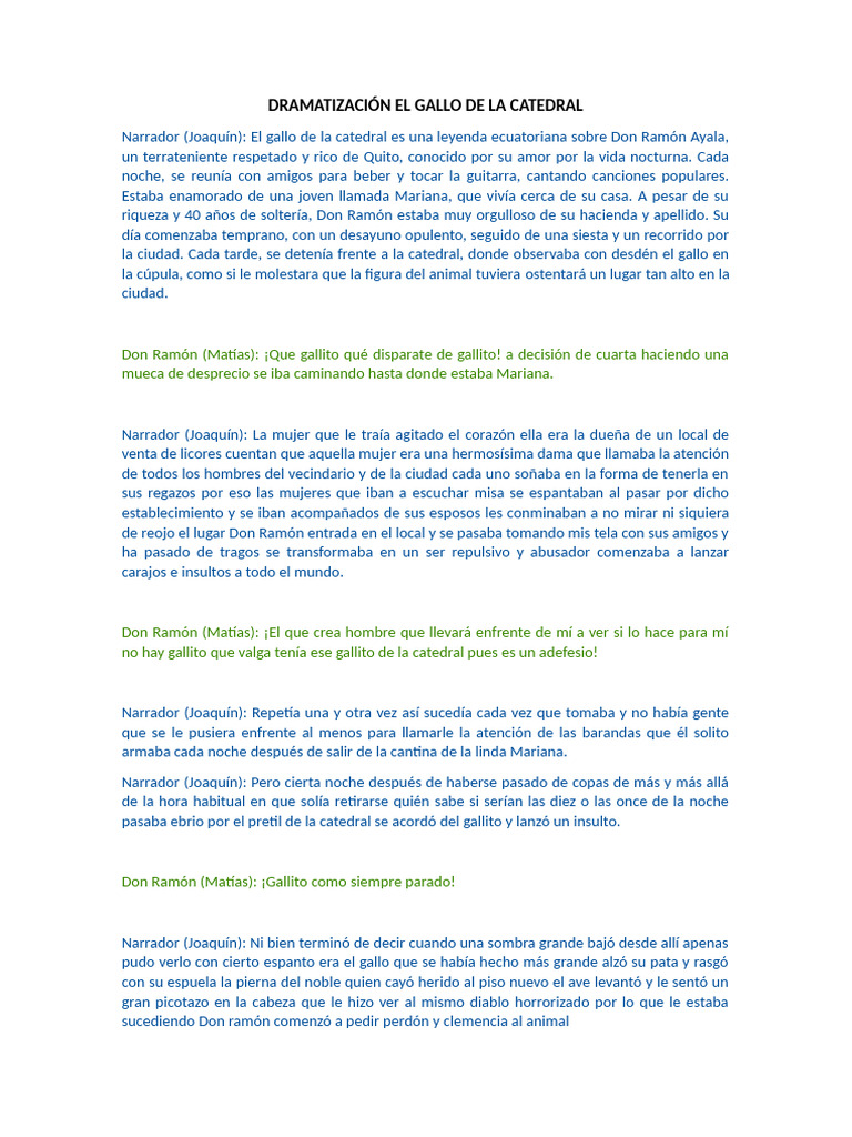 Leyenda del Gallo de la Catedral | PDF