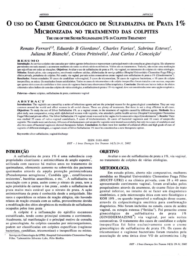 Artigo 6 - O Uso Do Creme Ginecologico | PDF