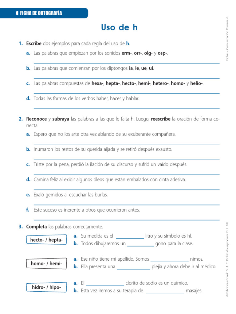 Reglas de Ortografía con Prefijos y Uso de H | PDF
