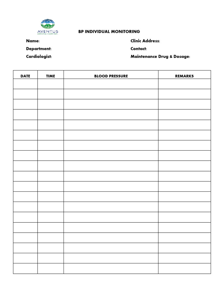 BP Monitoring Form | PDF