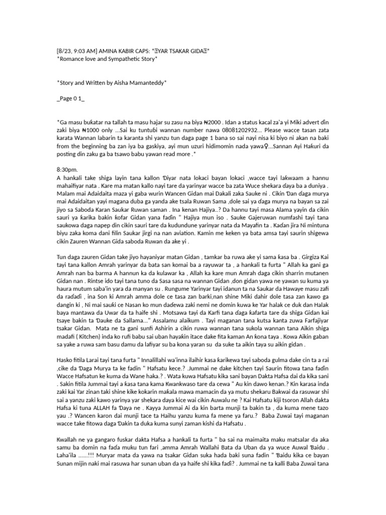 Yar Tsakar Gida 1-2 Complt | PDF