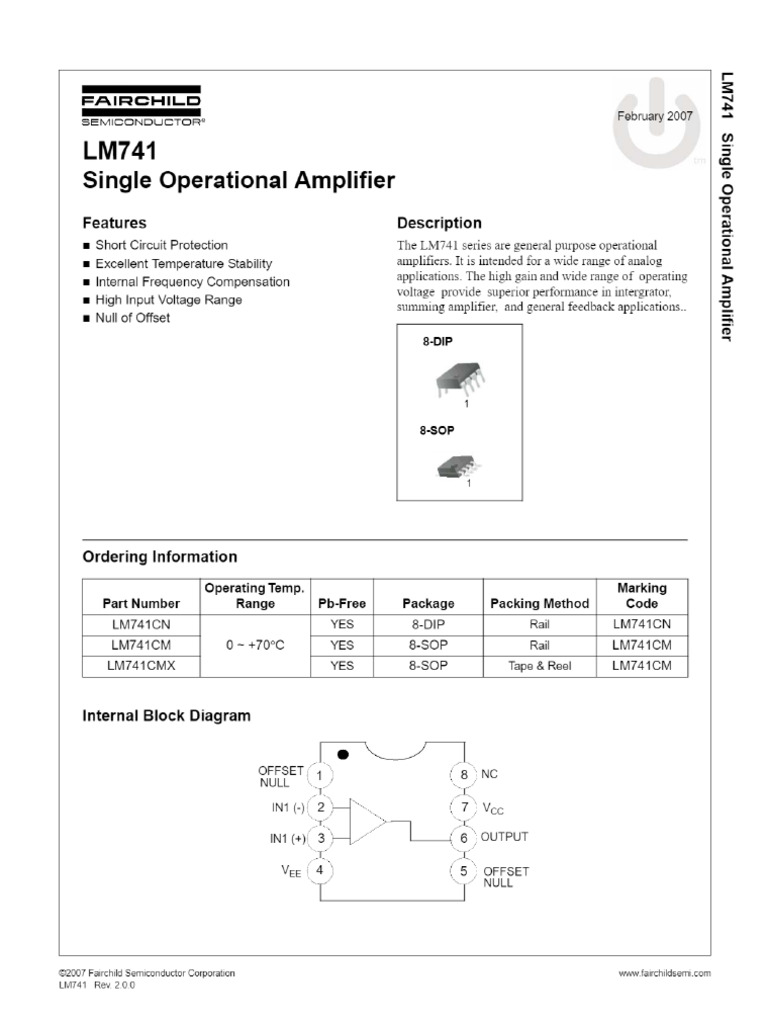 LM741 PDF, LM741 Descripción Electrónicos, LM741 Datasheet, LM741 View ...