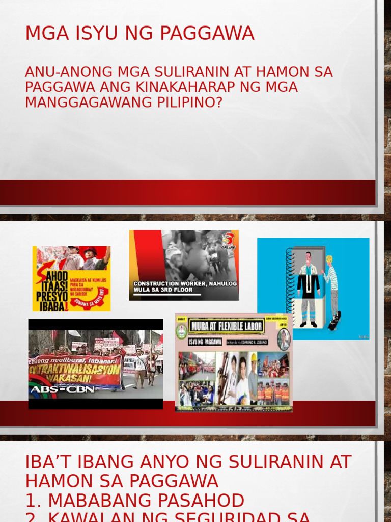 Mga Isyu NG Paggawa Notes | PDF