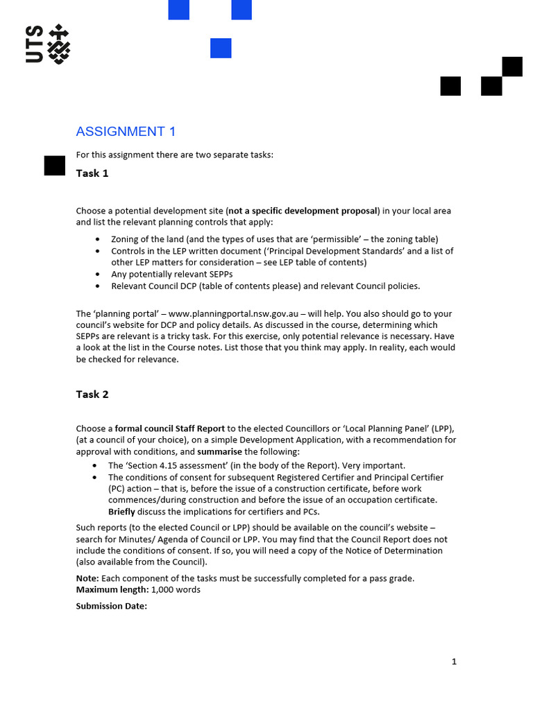 Assignment 1 - Instructions (2209) | PDF