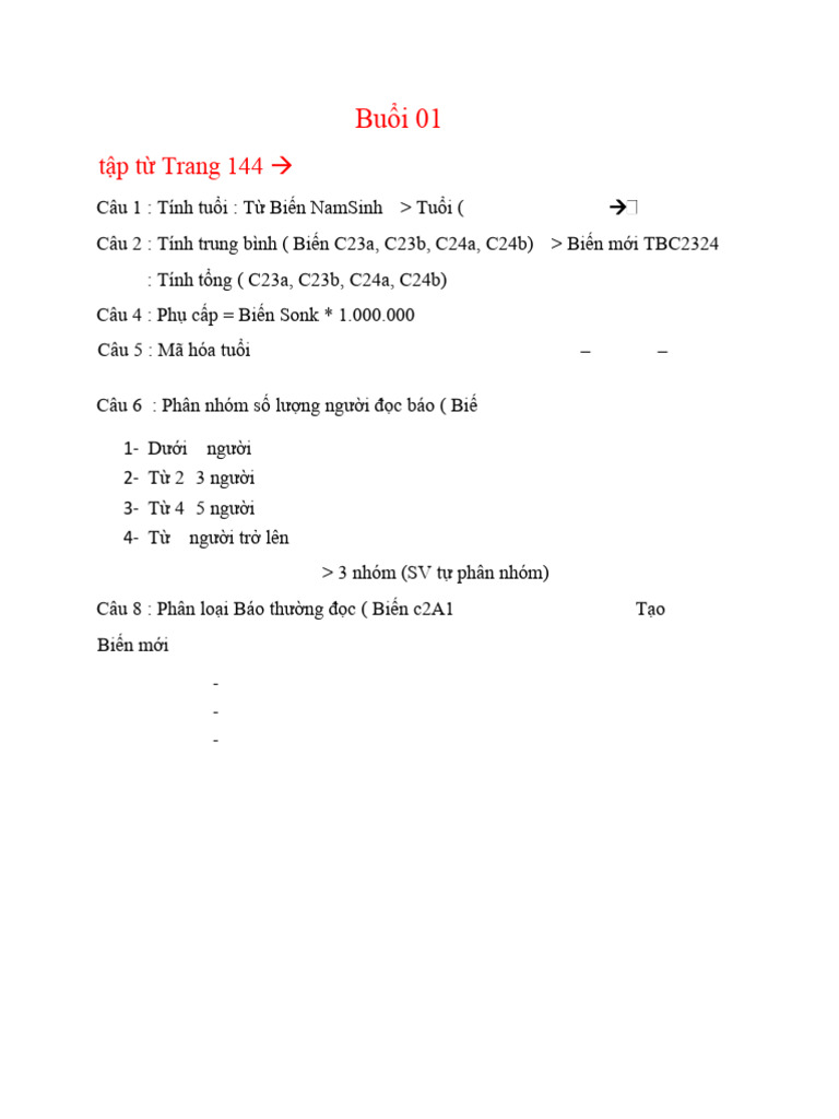 1-BaiTap SPSS-Buoi01 | PDF