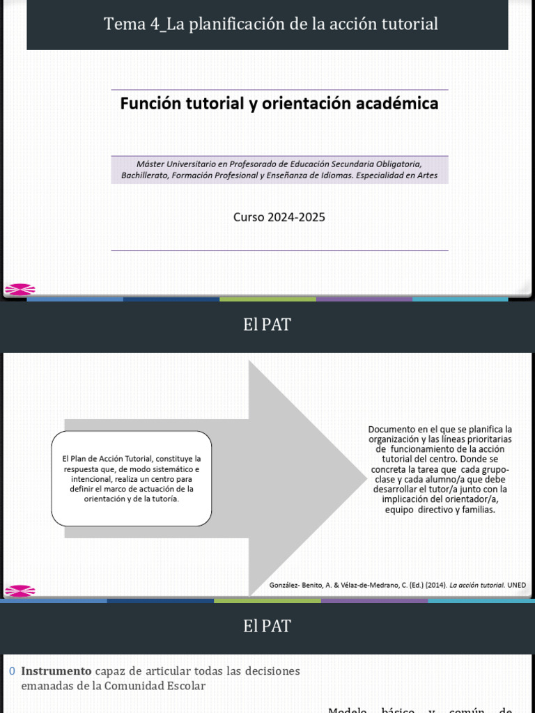 Tema 4 - La Planificacion de La Accion Tutorial | PDF | Enseñando | Evaluación