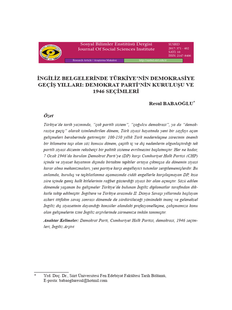 NG - L - Z Belgeler - Nde T - RK - Ye - N - N Demokras - Ye Ge - Yillari - Demokrat Part - N - N ...