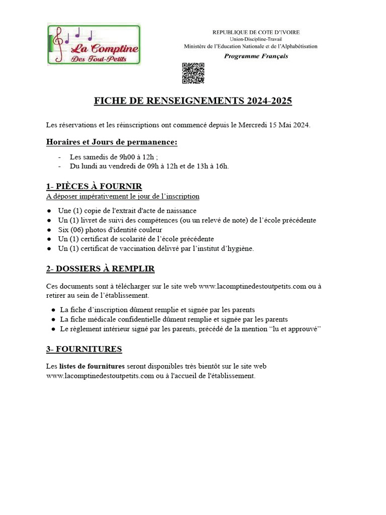 Fiche de Renseignement | PDF