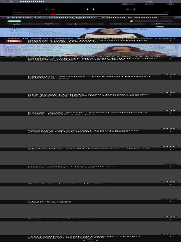 Letërsi 12 - Studim Teksti Lahuta e Malcis - YouTube | PDF