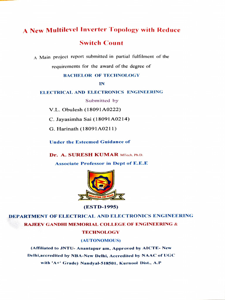 New Multilevel Inverter with Fewer Switches | PDF | Power Inverter | Electrical Engineering