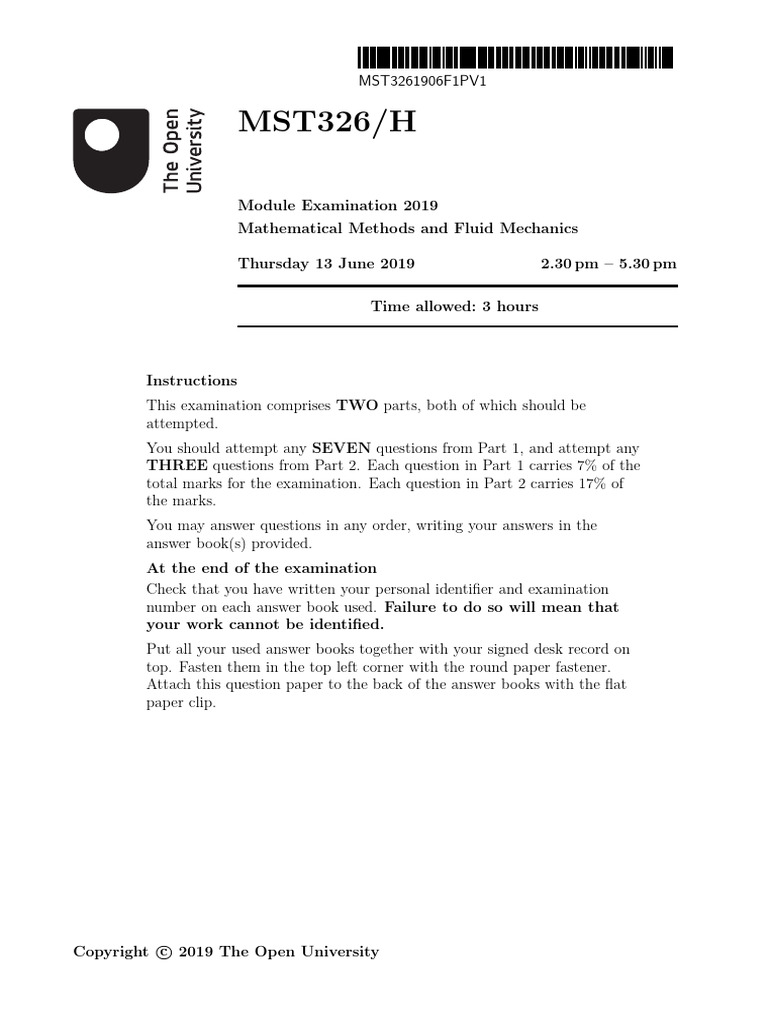 2) Mathematical Methods and Fluid Mechanics | PDF | Pressure | Fluid ...