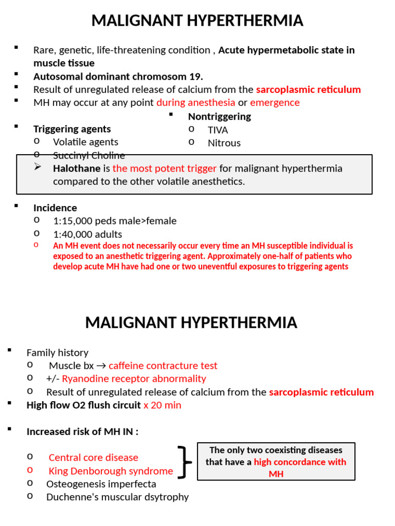 Malignant Hyperthermia Overview and Treatment | PDF | Diseases And ...