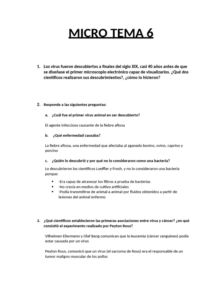 Micro Tema 6 | PDF | Virus | Rna