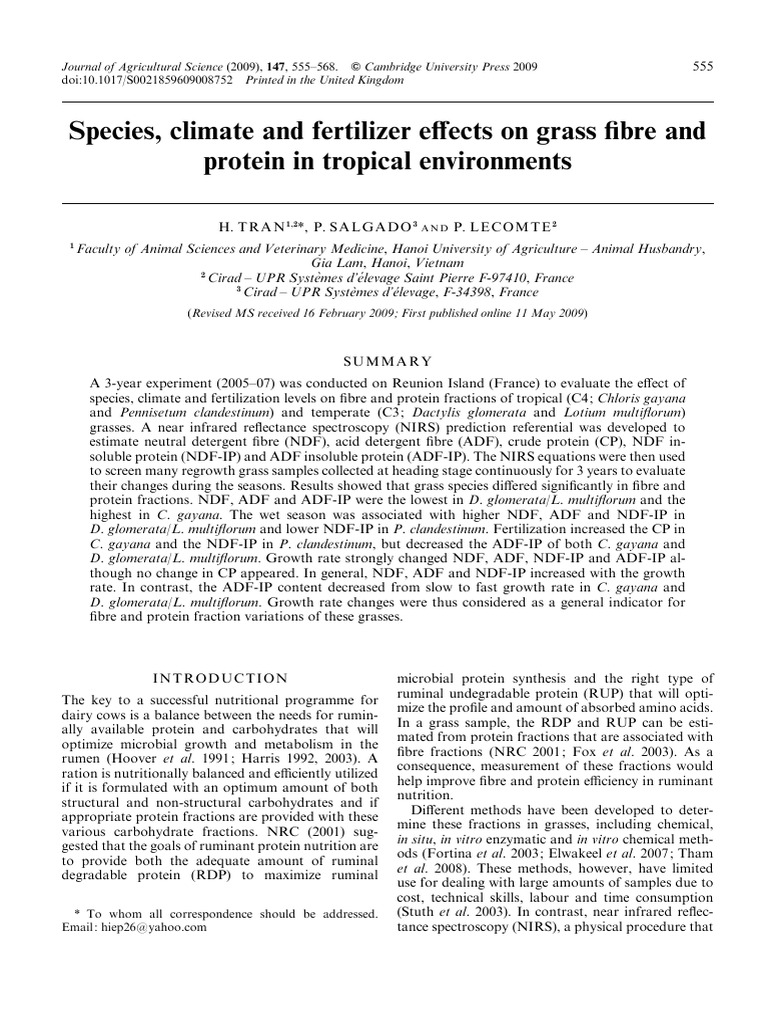 Tran 2009 | PDF | Soil | Proteins