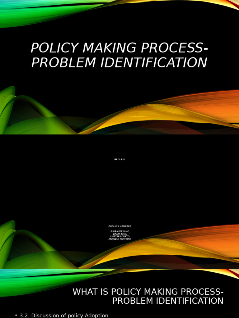 Policy Making Process Problem Identification | PDF | Policy | Innovation
