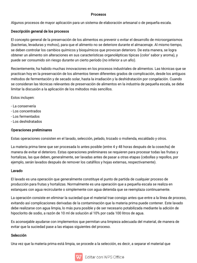 Teoria 1-Procesos de Industralizacion y Conservacion | PDF | Esterilización (Microbiología ...