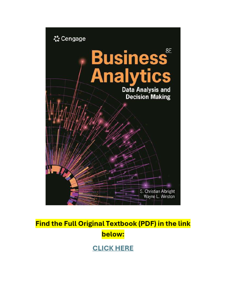 Business Analytics Data Analysis and Decision Making 8th Edition PDF | PDF | Analytics | Data ...