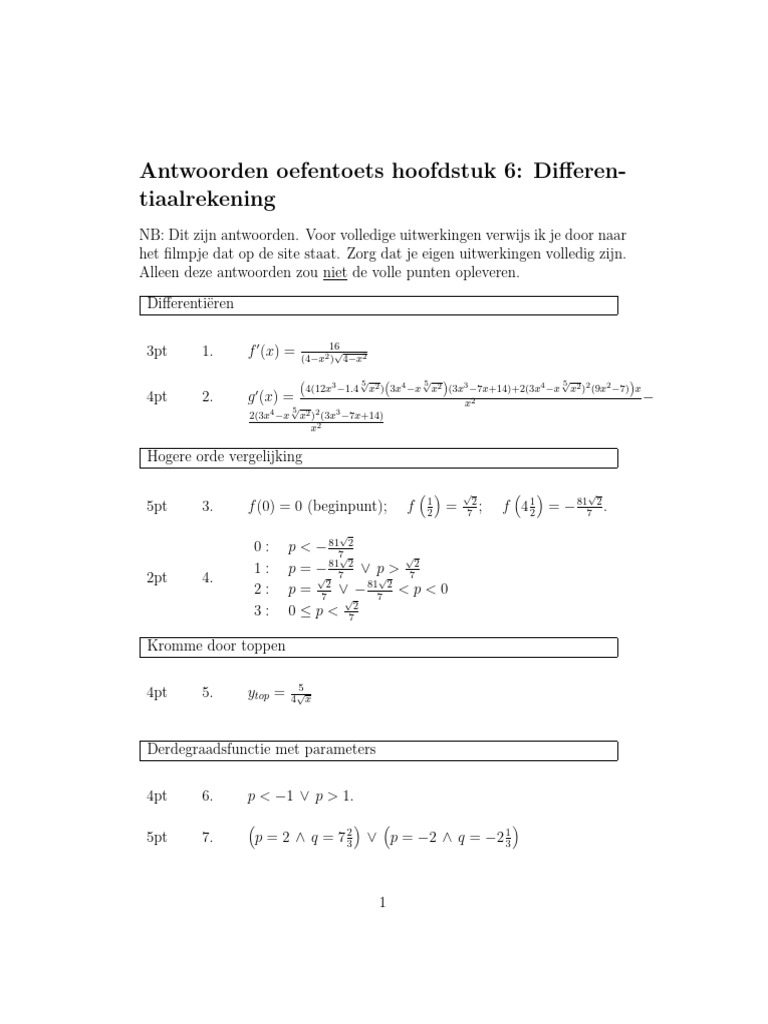 Wis Oefentoets H6 Ant | PDF