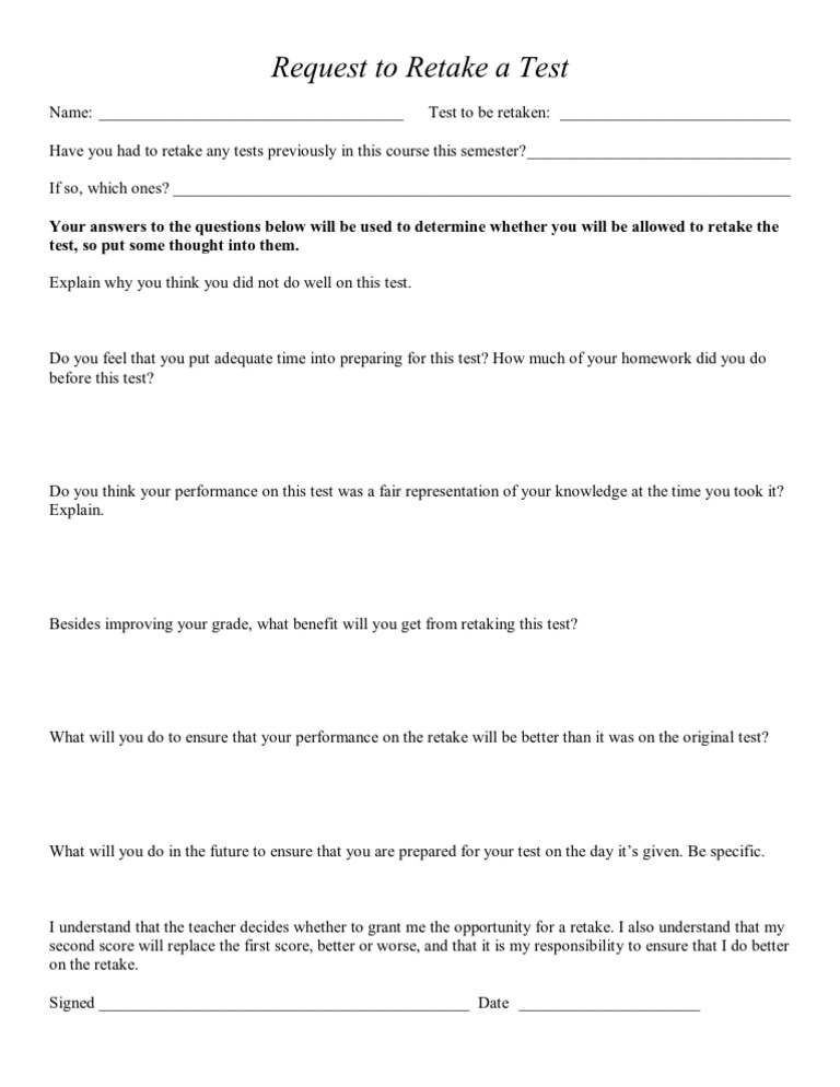 Retake Test Instructions | PDF | Career & Growth | Science & Mathematics