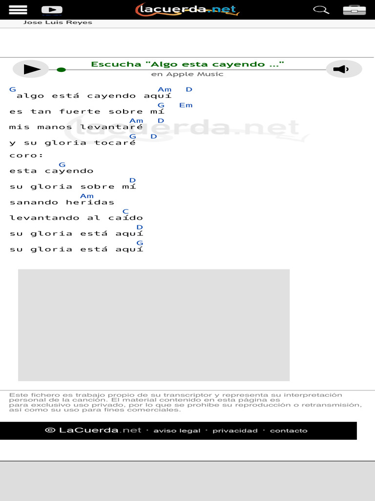 ALGO ESTA CAYENDO AQUI, Jose Luis Reyes Acordes | PDF