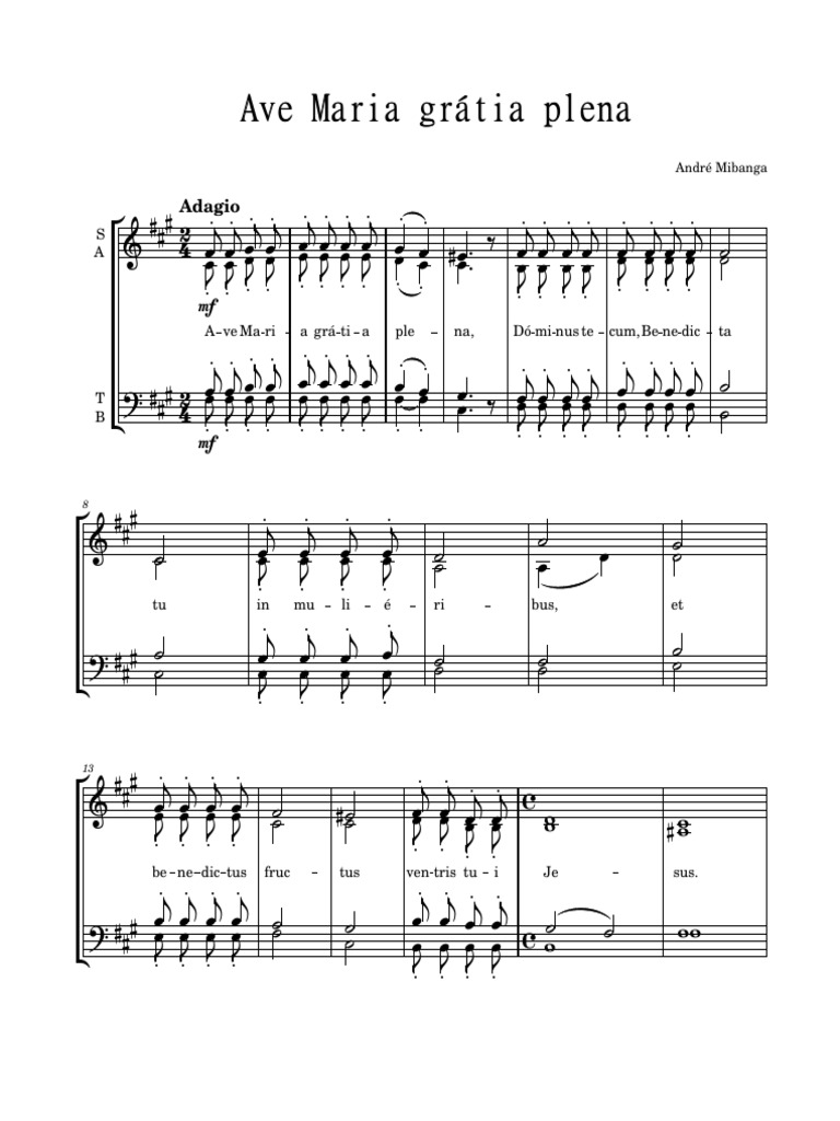 Ave Maria Gratia Plena Score | PDF