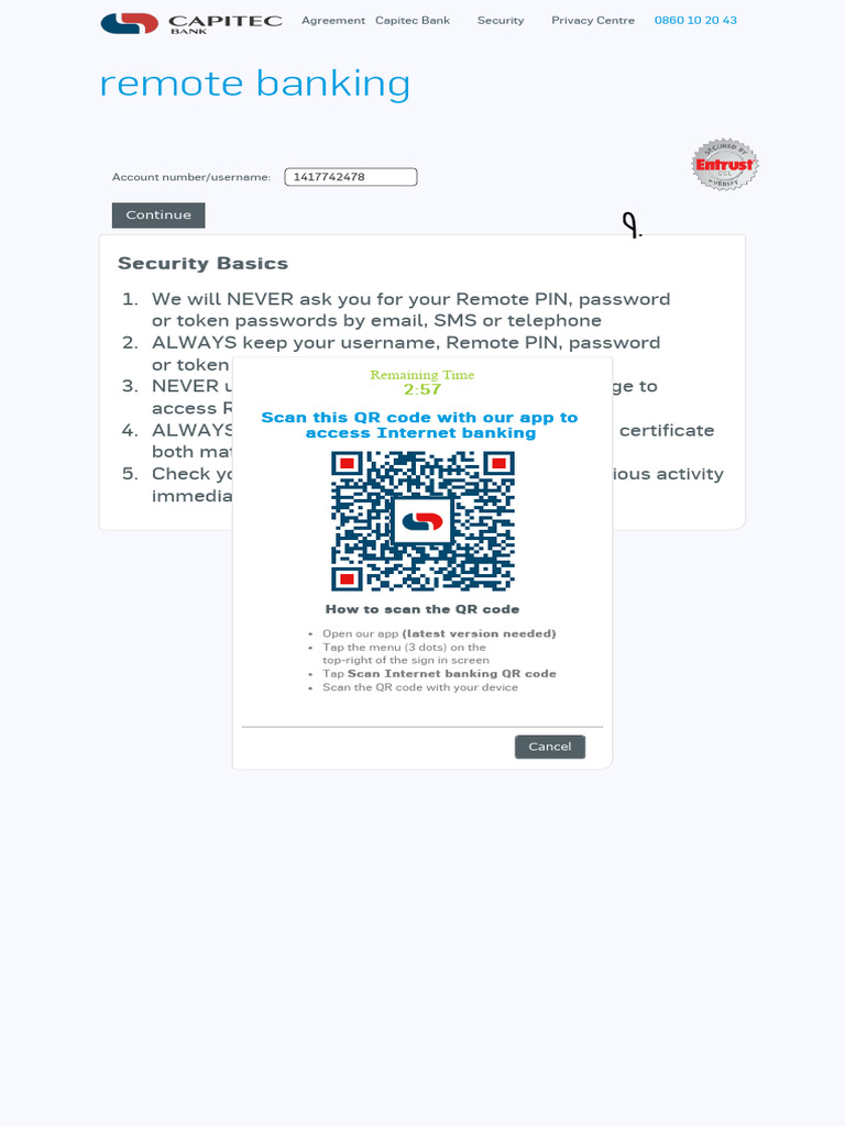 Capitec Bank Remote Banking Security | PDF