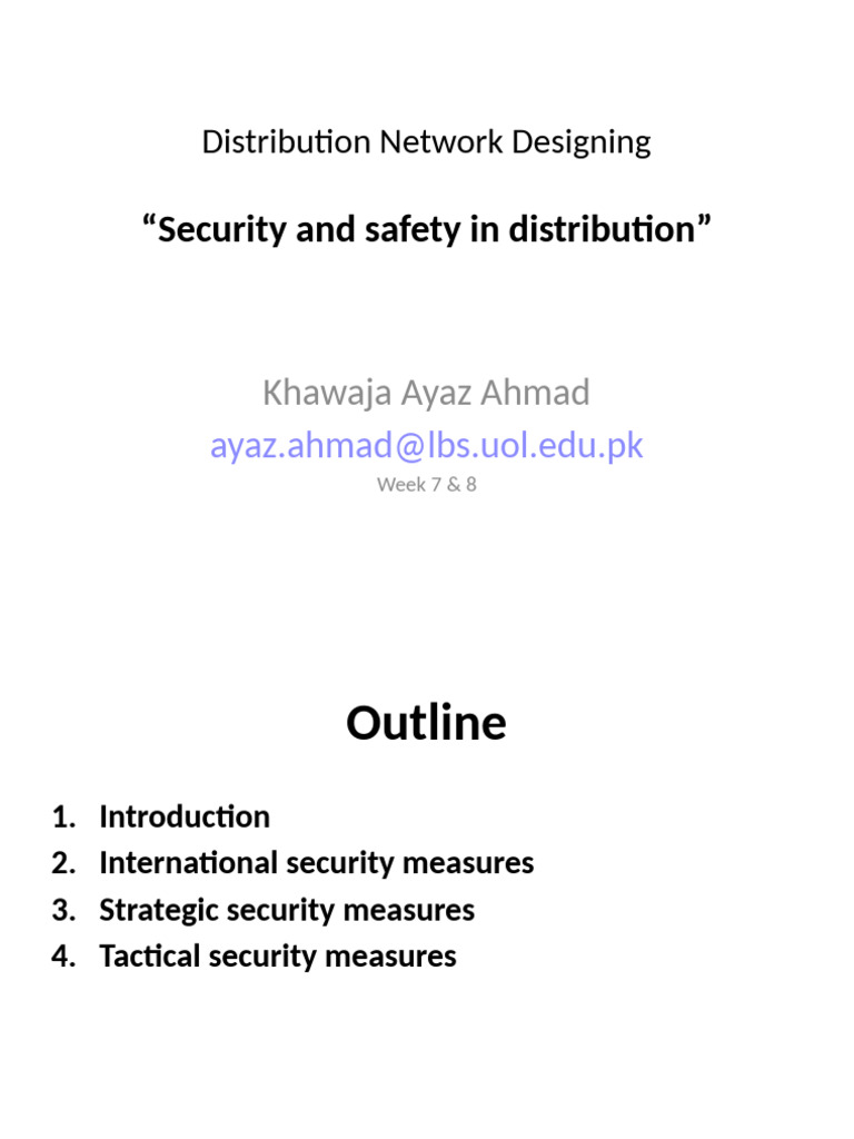 Week 7 DND (Security and Safety in Distribution) | PDF | Pallet ...
