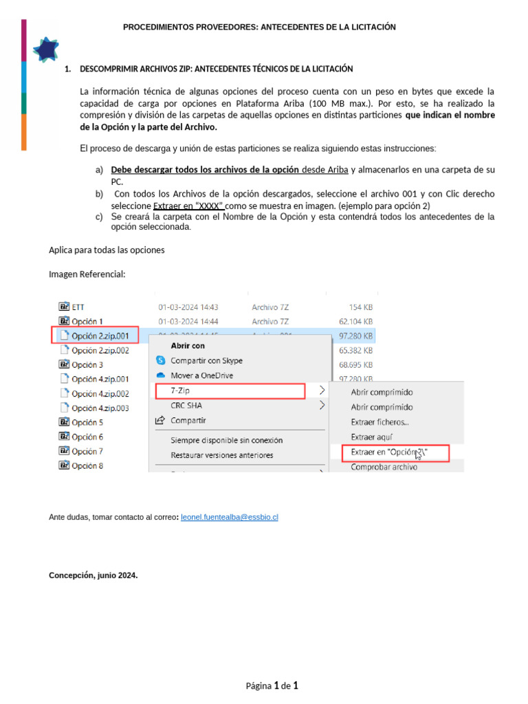 Instructivo Descompresión Opciones | PDF