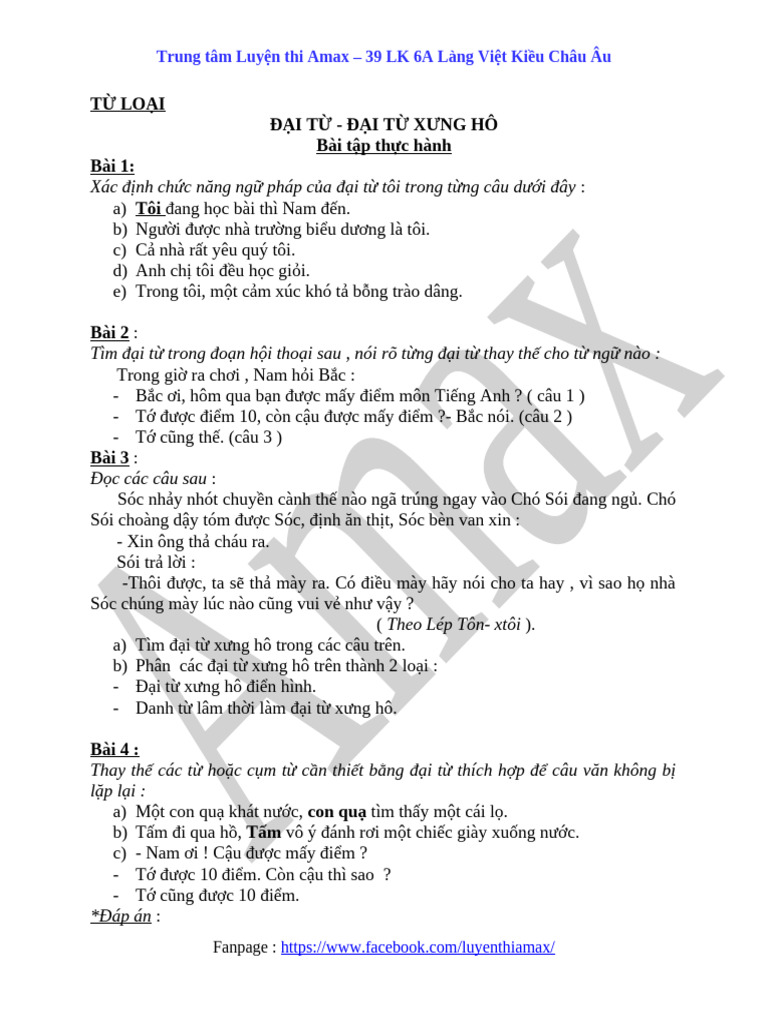 Bai10 Dai Tu Xung Ho | PDF