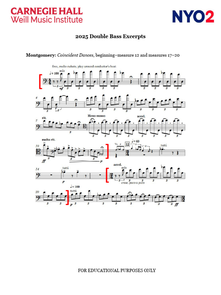 Bass Excerpts | PDF