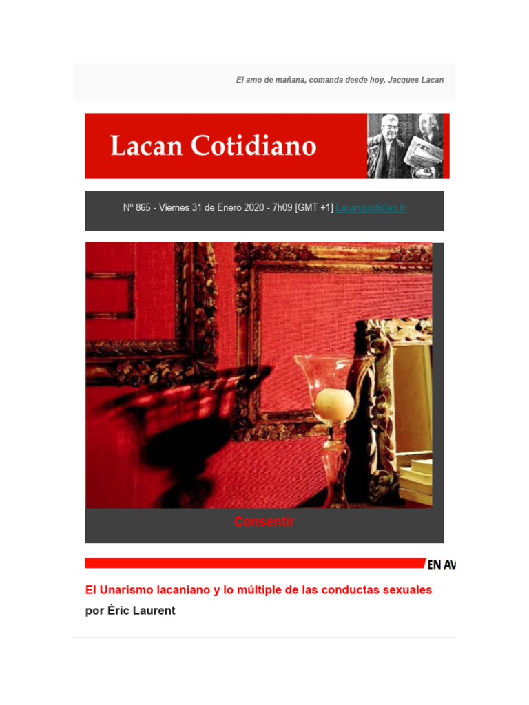 LC Cero 865 | PDF | Jacques Lacan | Psicoanálisis