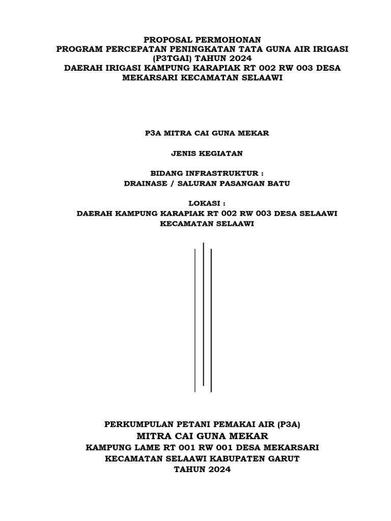 Proposal-Pengajuan-P3tgai Mitra Cai Gunamekar Maret 2024 | PDF