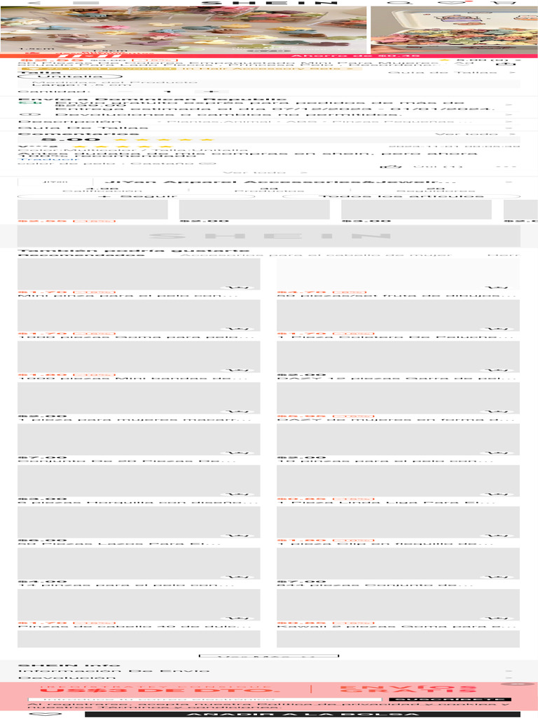 50 Piezas de Colores Empaquetado Mini para Mujeres, Adecuado para Lado Flecos, Princesa Pelo ...
