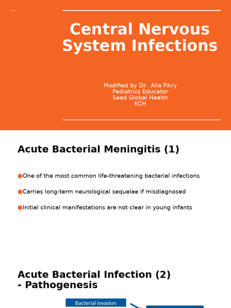 Central Nervous System Infections | PDF | Meningitis | Diseases And ...